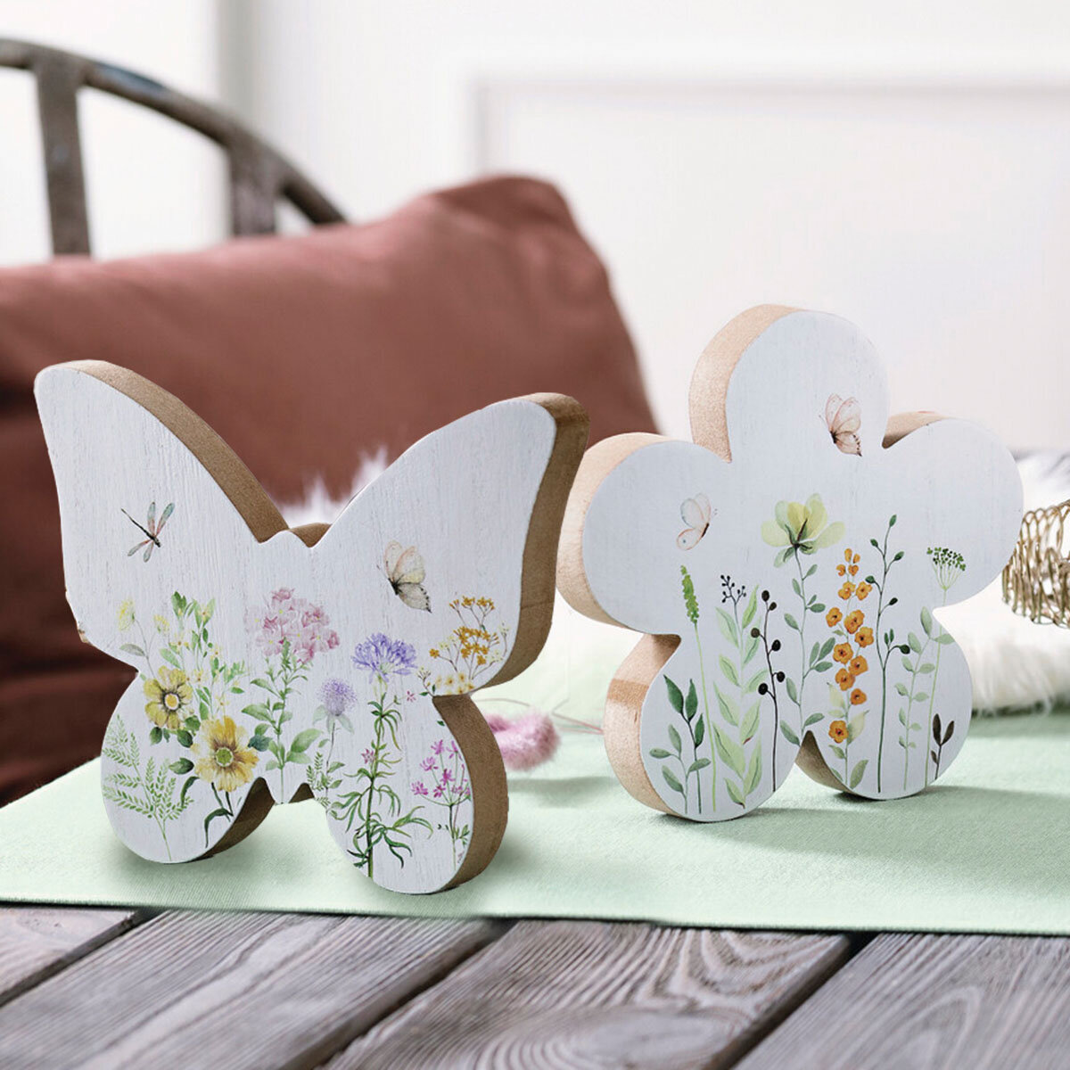 Декоративные фигуры "Цветок и бабочка", 2 фигуры