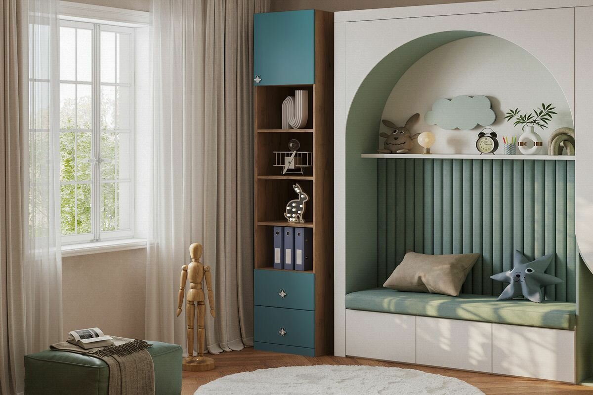 Пенал Скарабей-3 Аквамарин для одежды однодверный 45*210*52