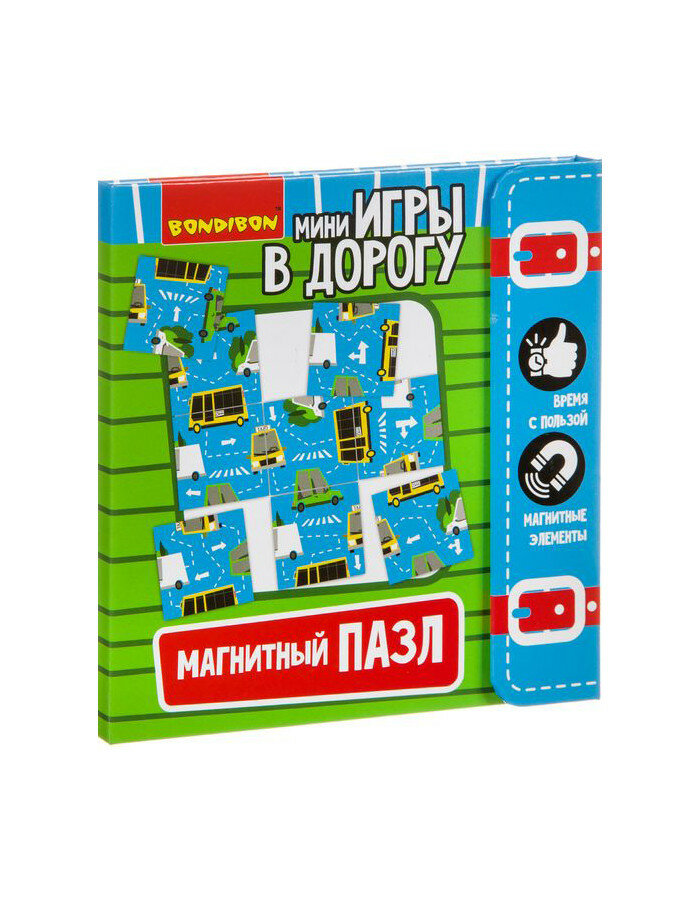 Пазл BONDIBON магнитный Игры в дорогу Дорожное движение (ВВ3561), 9 дет.