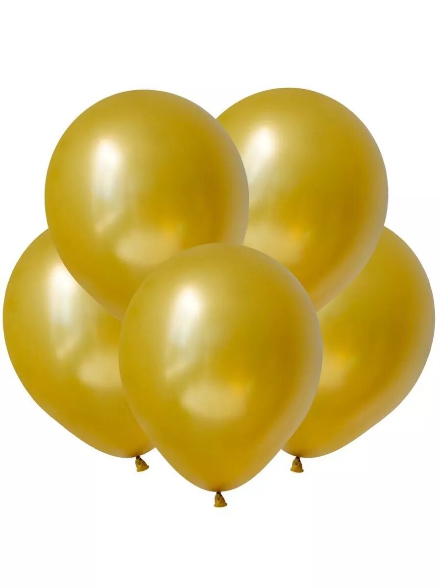 Золото, Металл / Gold, латексный шар (12"/30 см ) 100 шт. / Веселый праздник