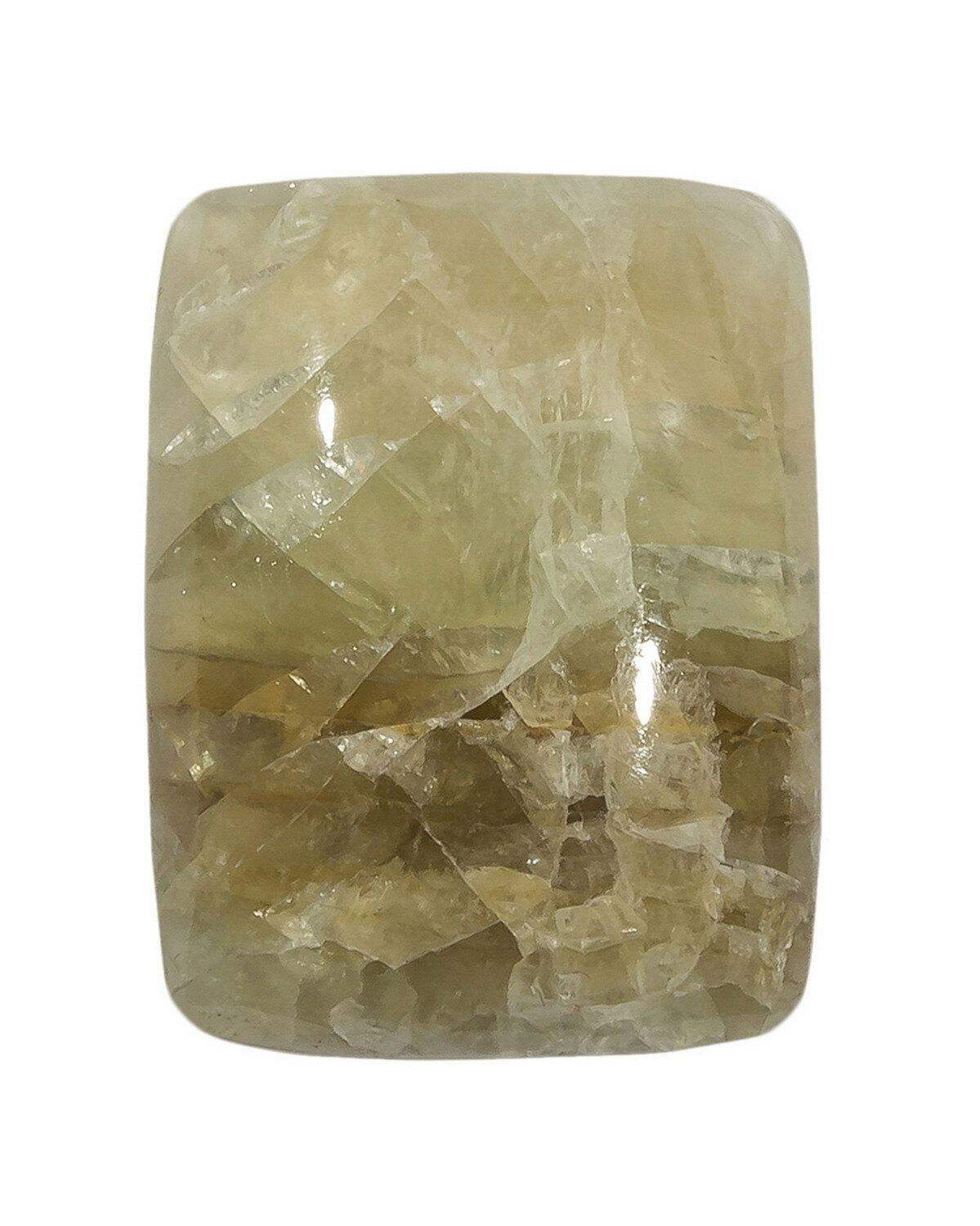 Кабошон Кальцит зеленый 31х24х7 мм.