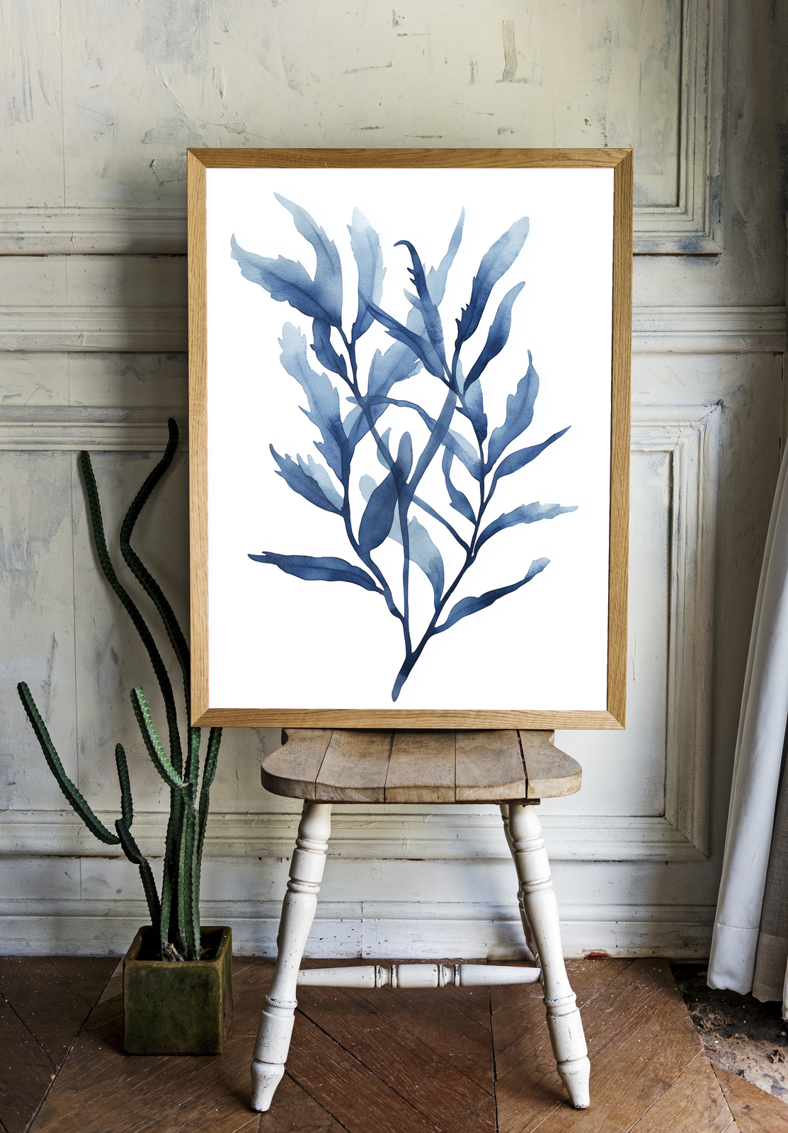 Постер "Акварельная веточка с листьями" 40x50 см в подарочном тубусе