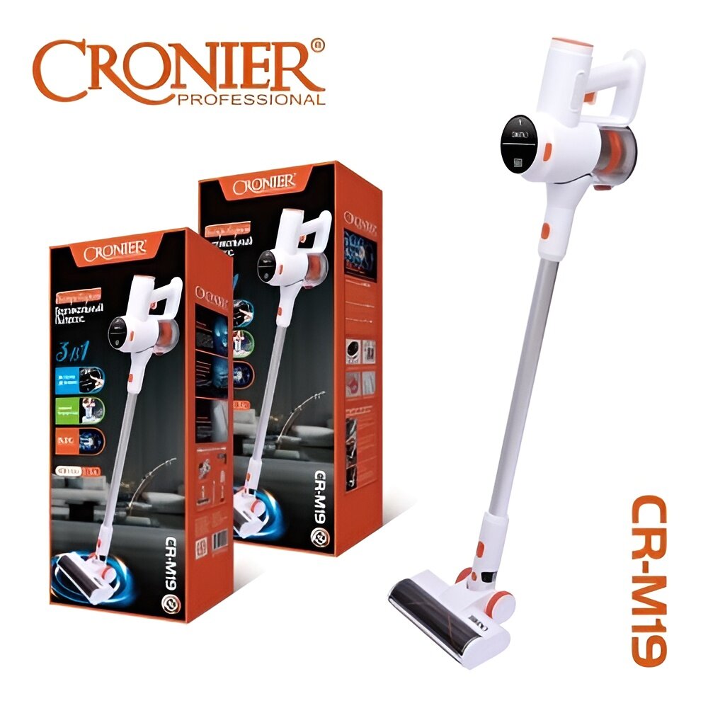 Пылесос аккумуляторный вертикальный беспроводной "Cronier CR-M19" 450 Вт / Пылесос для дома ручной 3 в 1