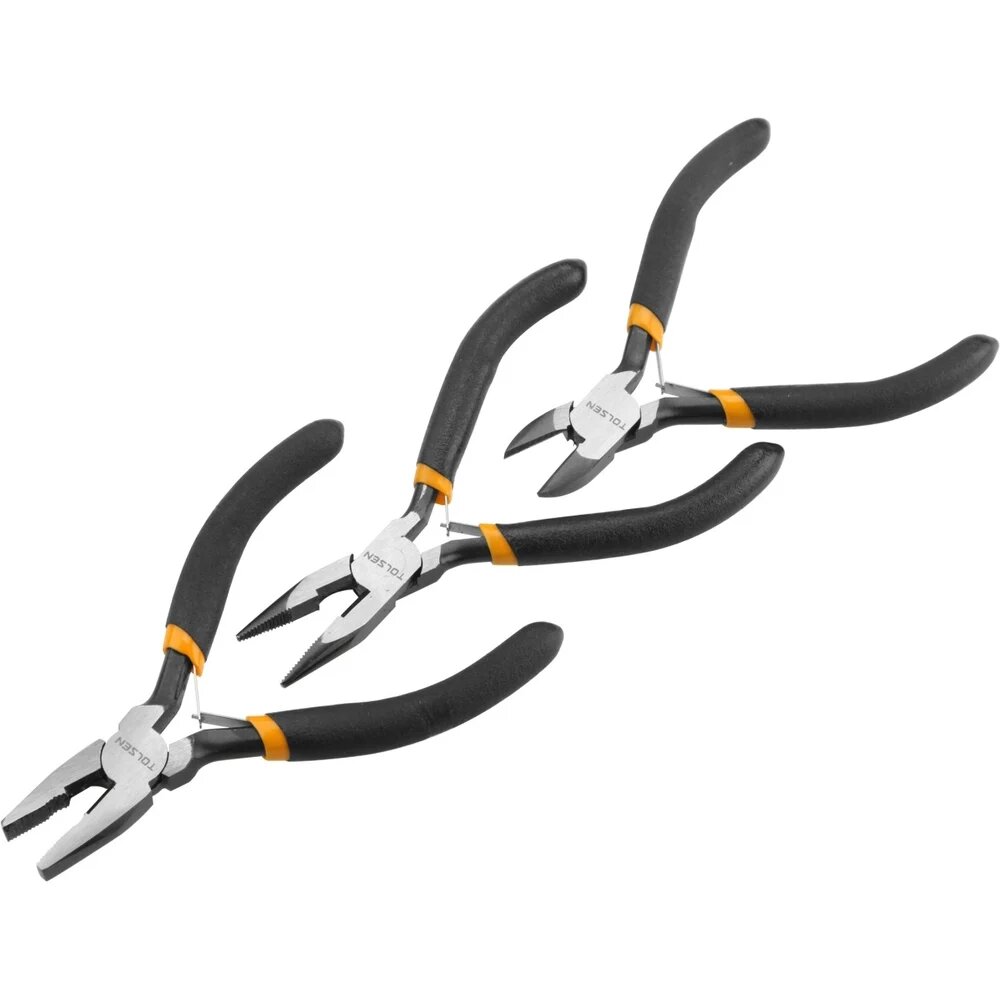 Набор мини пассатижей и бокорезы TOLSEN 3 предмета 10038, удержания и фиксации