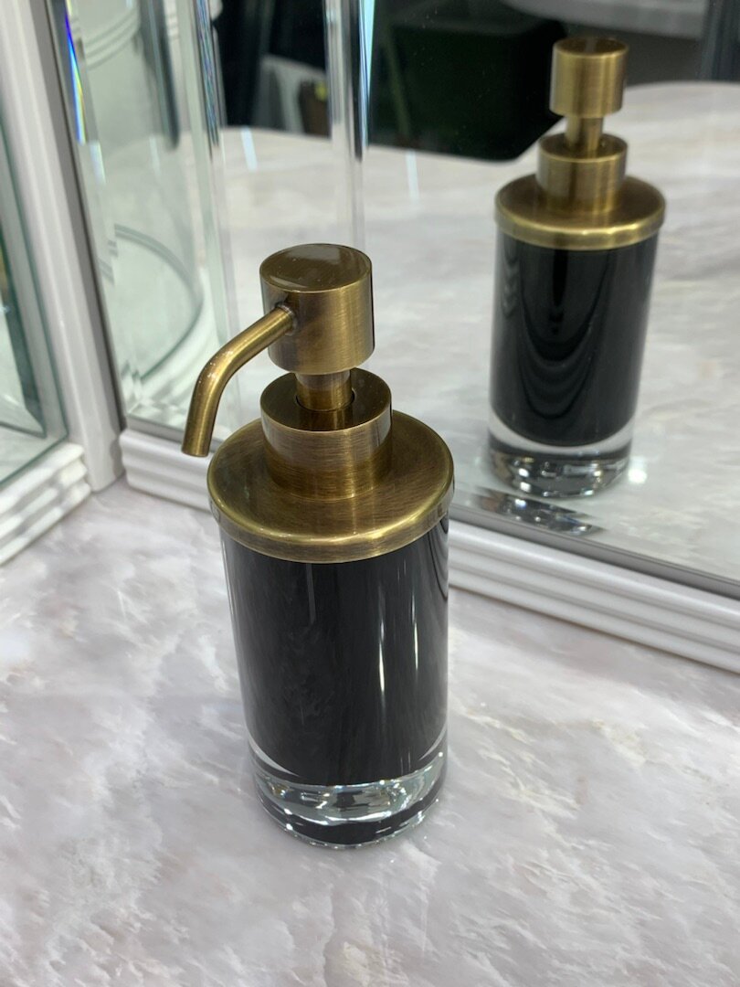 Дозатор для мыла настольный WINDISCH FASHION 90464NOW черный/бронза 52х150