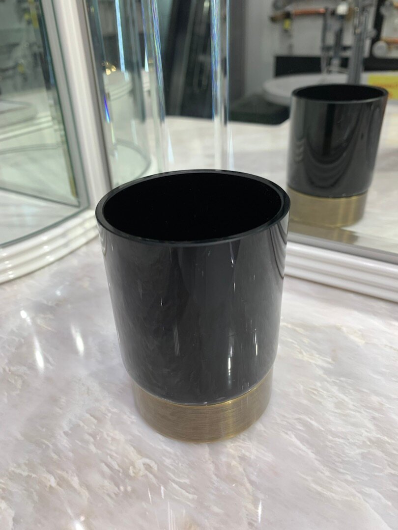 Стакан настольный WINDISCH FASHION 94401NOW черный/бронза d70 h90