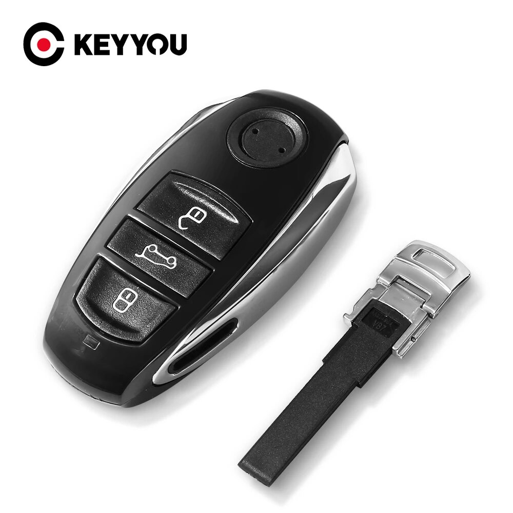 KEYYOU умный удаленный автомобильный ключ для VW для Volkswagen Touareg 2010-2018 брелок с 3 кнопками чехол для ключей