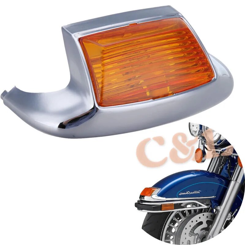 ZORBYZ желтая розетка переднее крыло наконечник света подходит для Harley Road King FLHR Classic 1997-2007