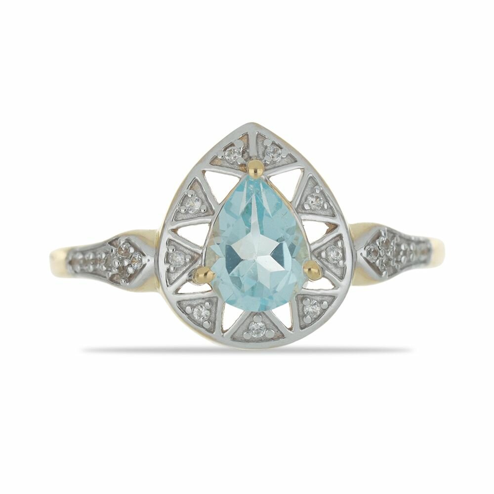 Кольцо, серебро, 925 проба, циркон, топаз