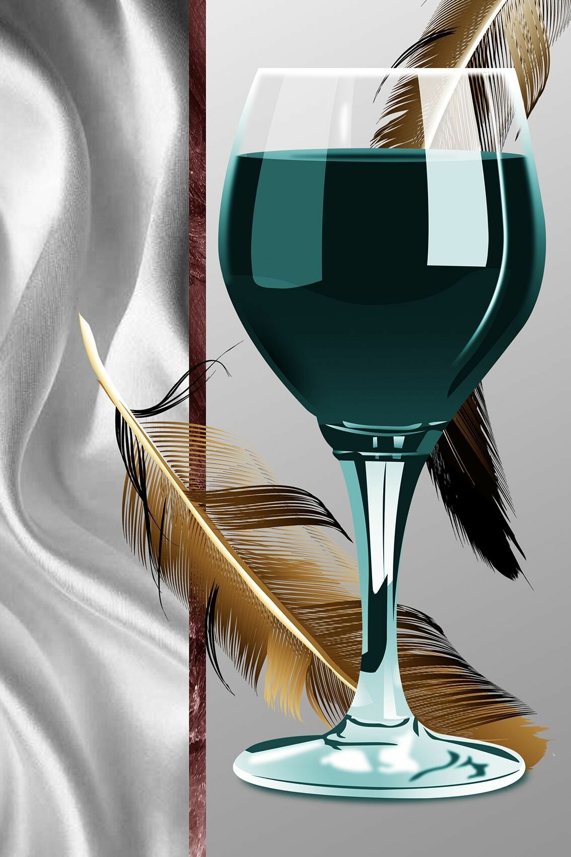 Фотообои Зеленый бокал справа 270х200 см