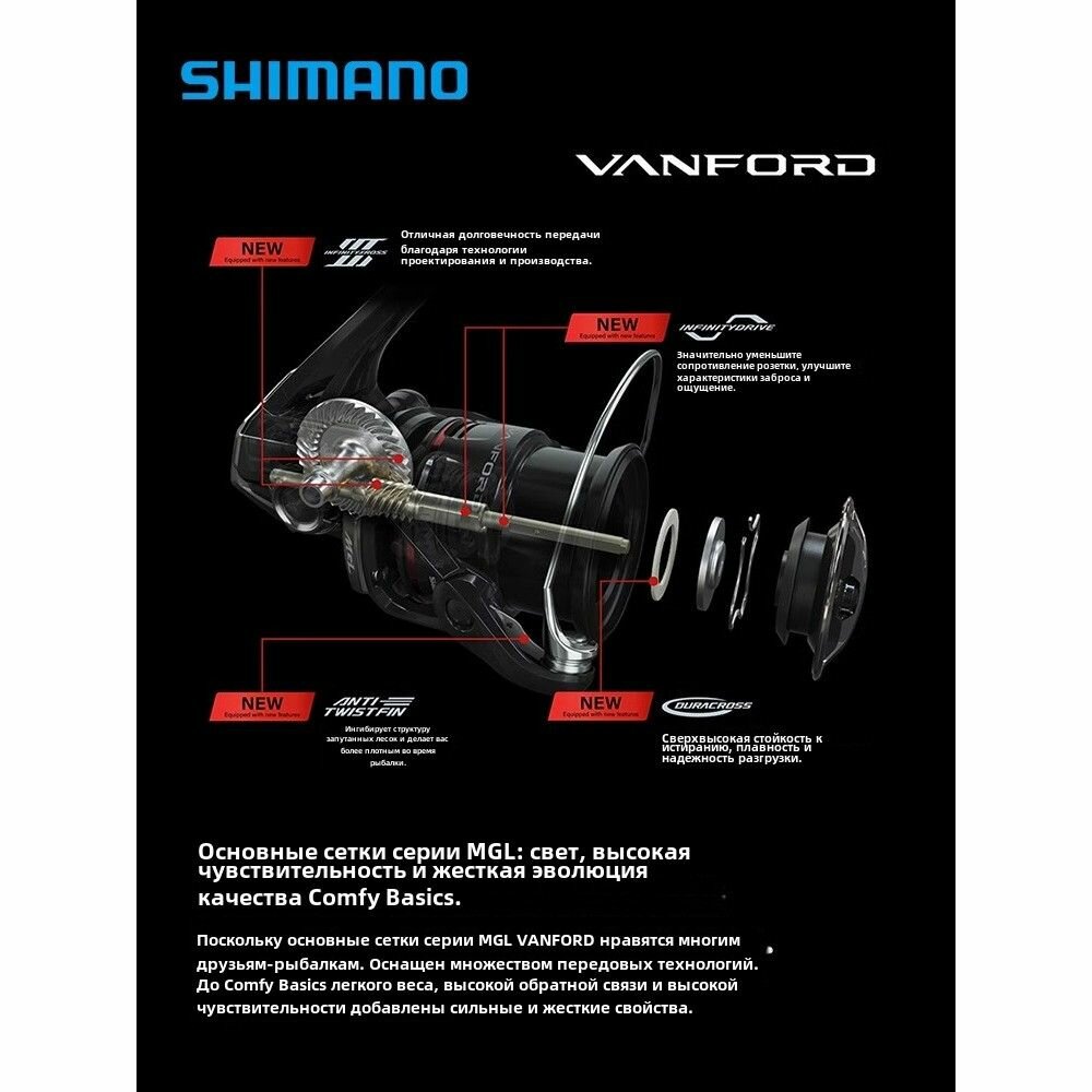 SHIMANO 2024 VANFORD 4000MHG Рыболовная катушка