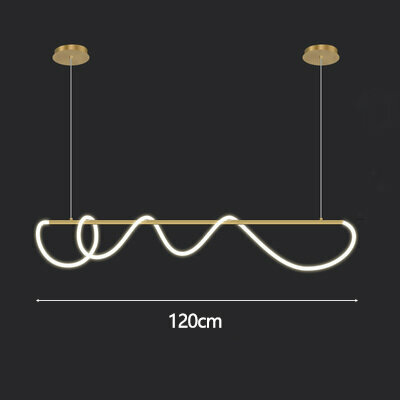 Бронзовая люстра SIUU, мощность 50 Вт, минималистичный металл, круглая трубка из белого силикона, 120x20 см