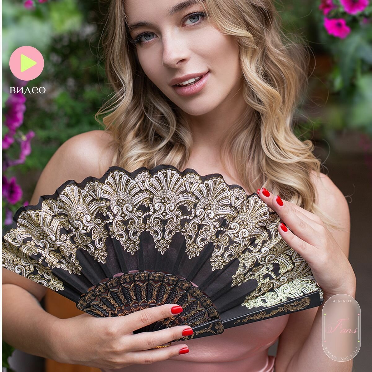 Складной веер для танцев и фотосессий в японском стиле с цветочными узорами и кисточкой 44 см стильный аксессуар для декора и выступлений