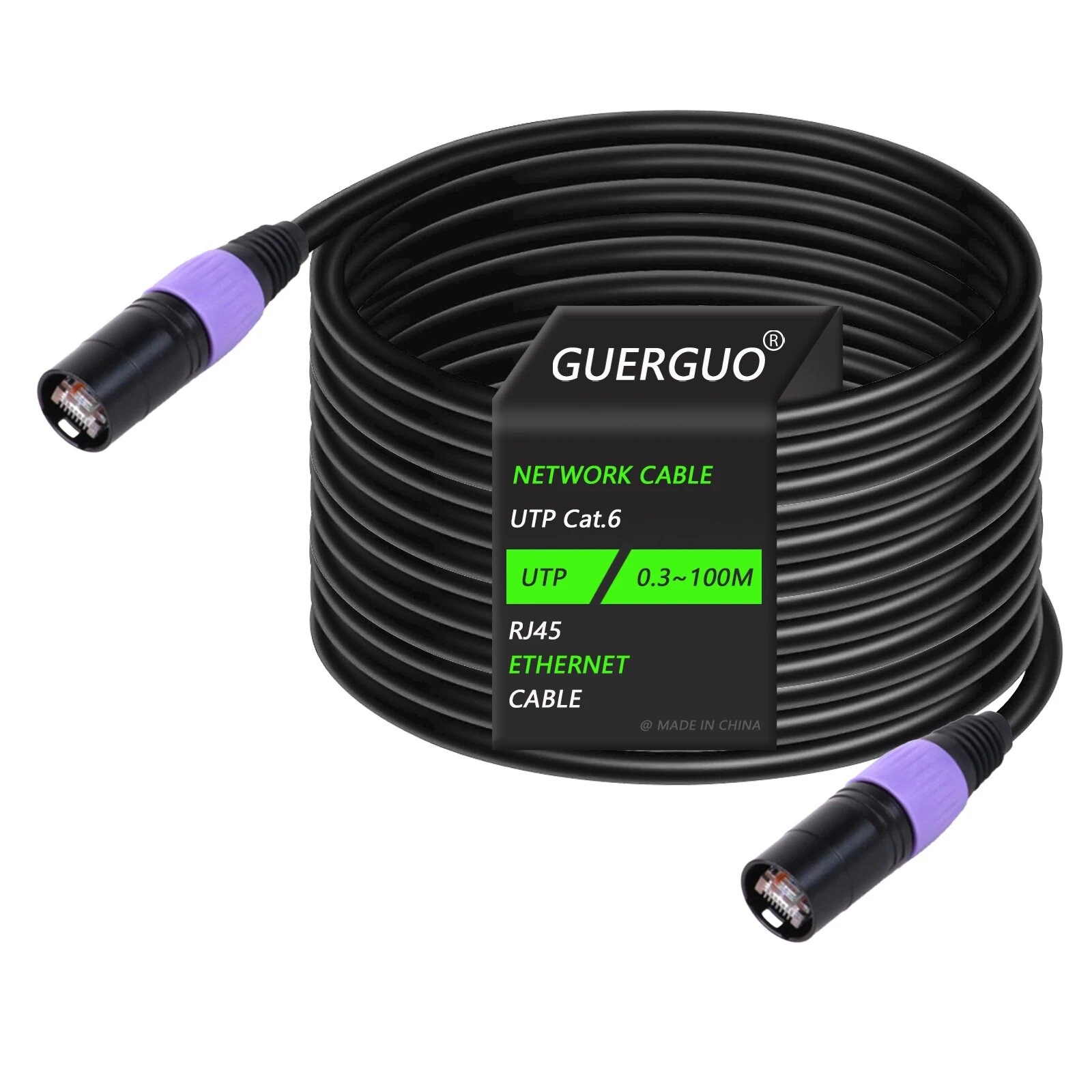 Кабель Ethernet CAT6, RJ45, 0.3-100 м, неоцинкованный CAT6-UTP-OUTDOOR, Purple, 10M