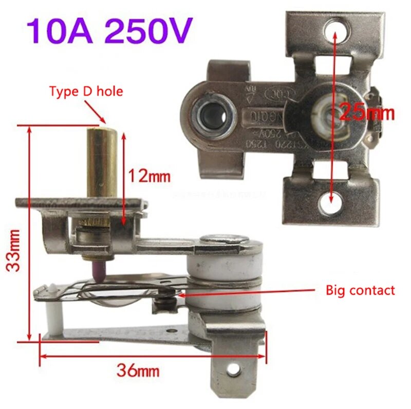 Терморегулятор для духовки HUXUAN 10A 250V, Type D hole