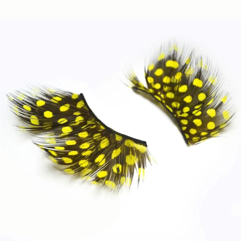 Желтые накладные ресницы с горошком, 30-1pair