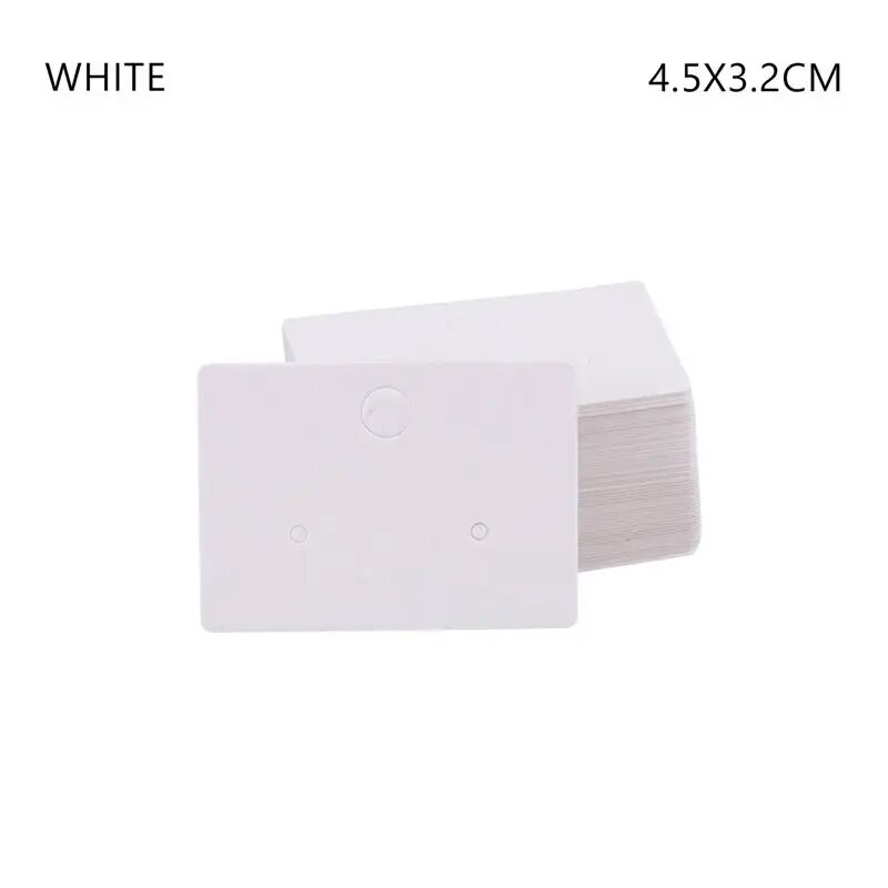 Белые картонные витрины для украшений 4.5x3.2см, 50 шт