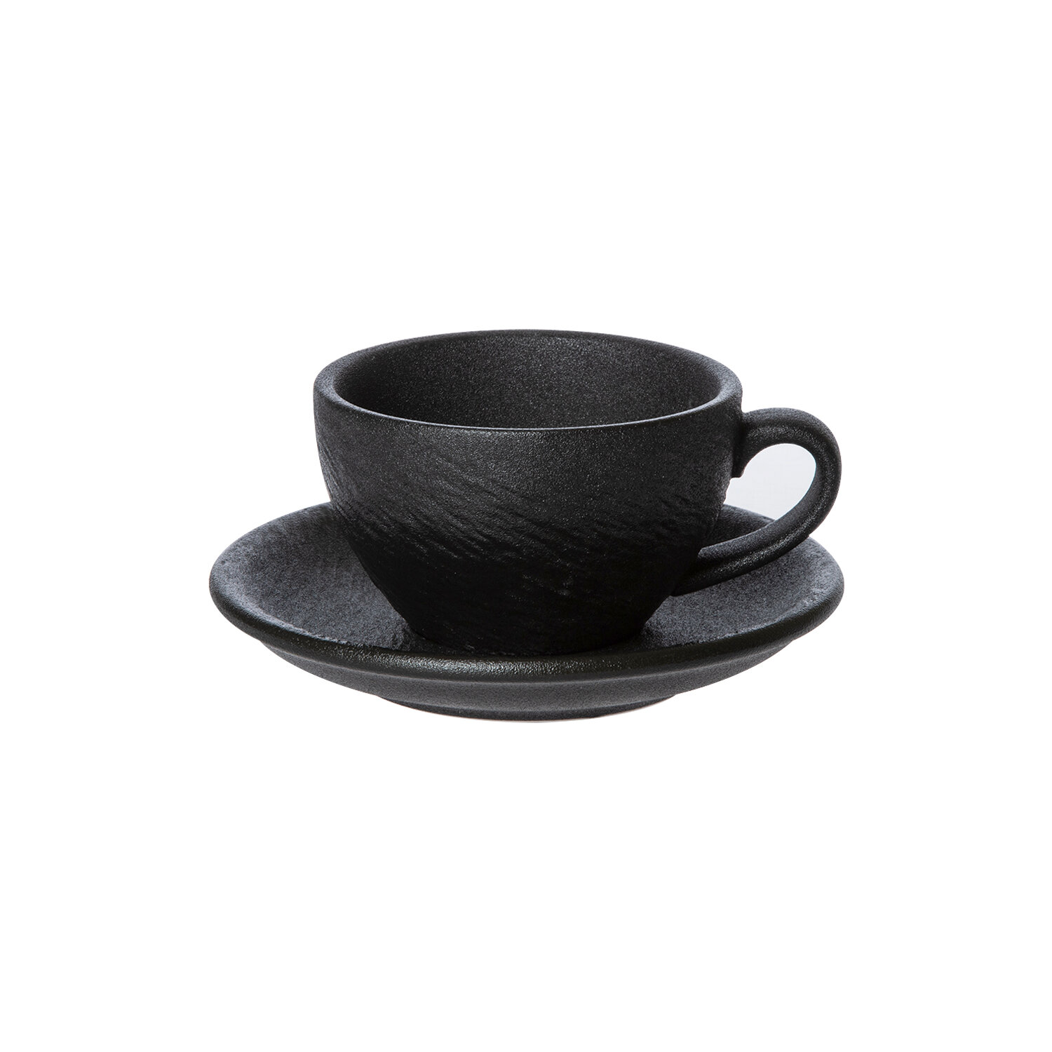 Чайная пара фарфоровая "Corone Grafica" 200мл черная