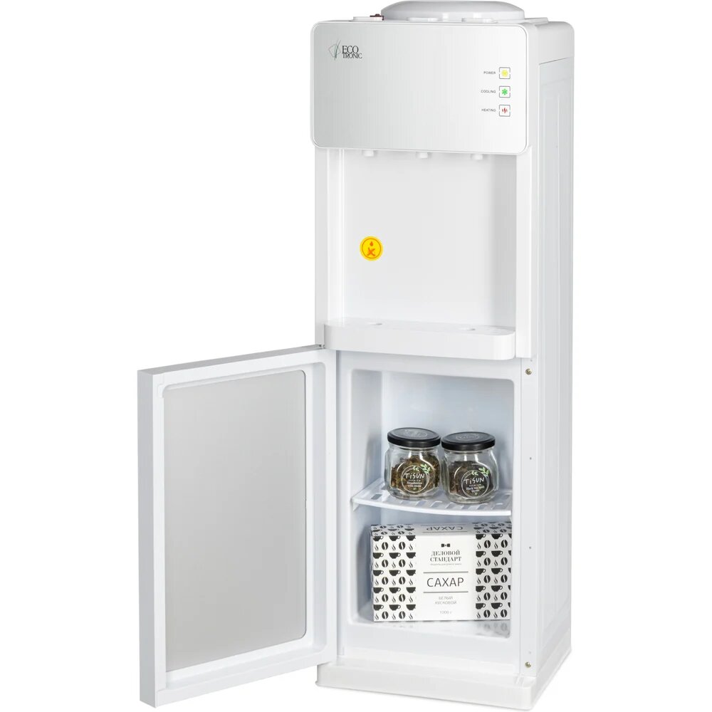 Кулер ECOTRONIC K23-LCE, напольный, с электронным охлаждением, белый/серебристый