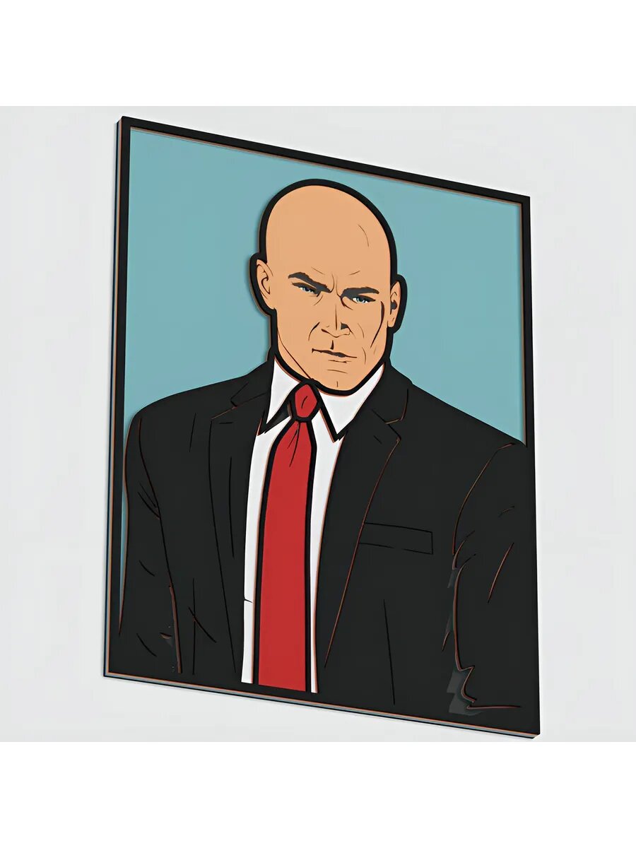 3D Картина по номерам из дерева Агент 47, 23x30 см