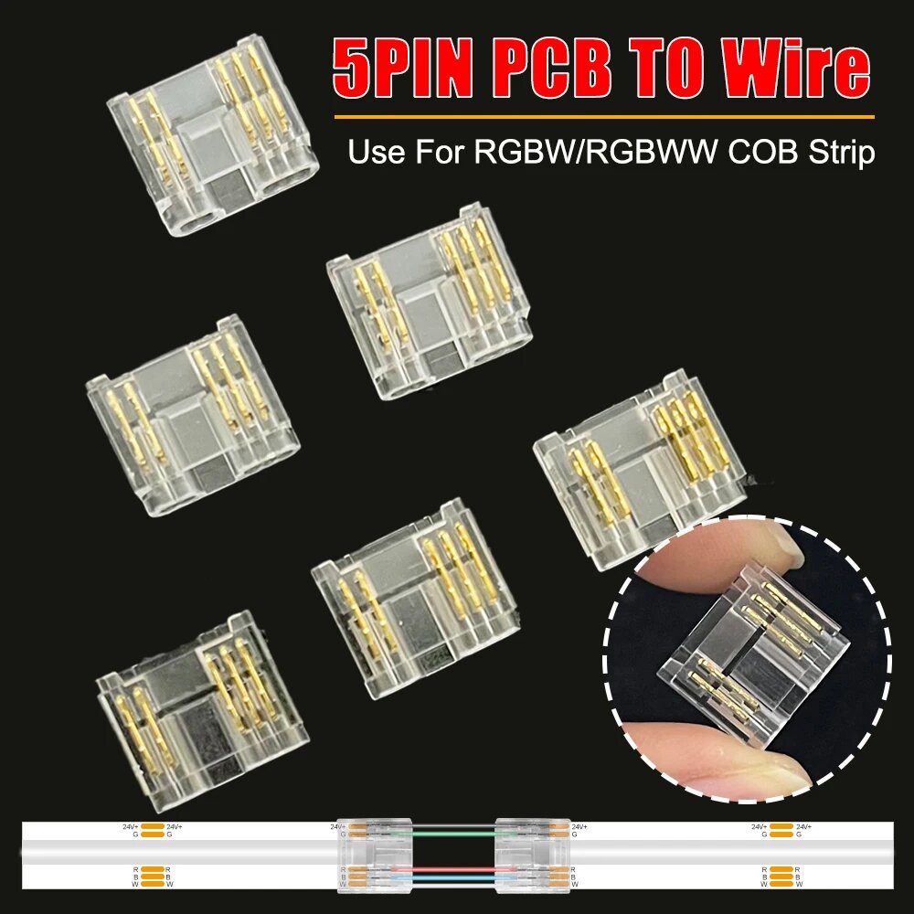 5PIN PCB к проводам для RGBWW COB ленты, 5шт