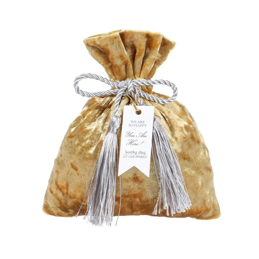 Бархатные мешочки для конфет gold, M