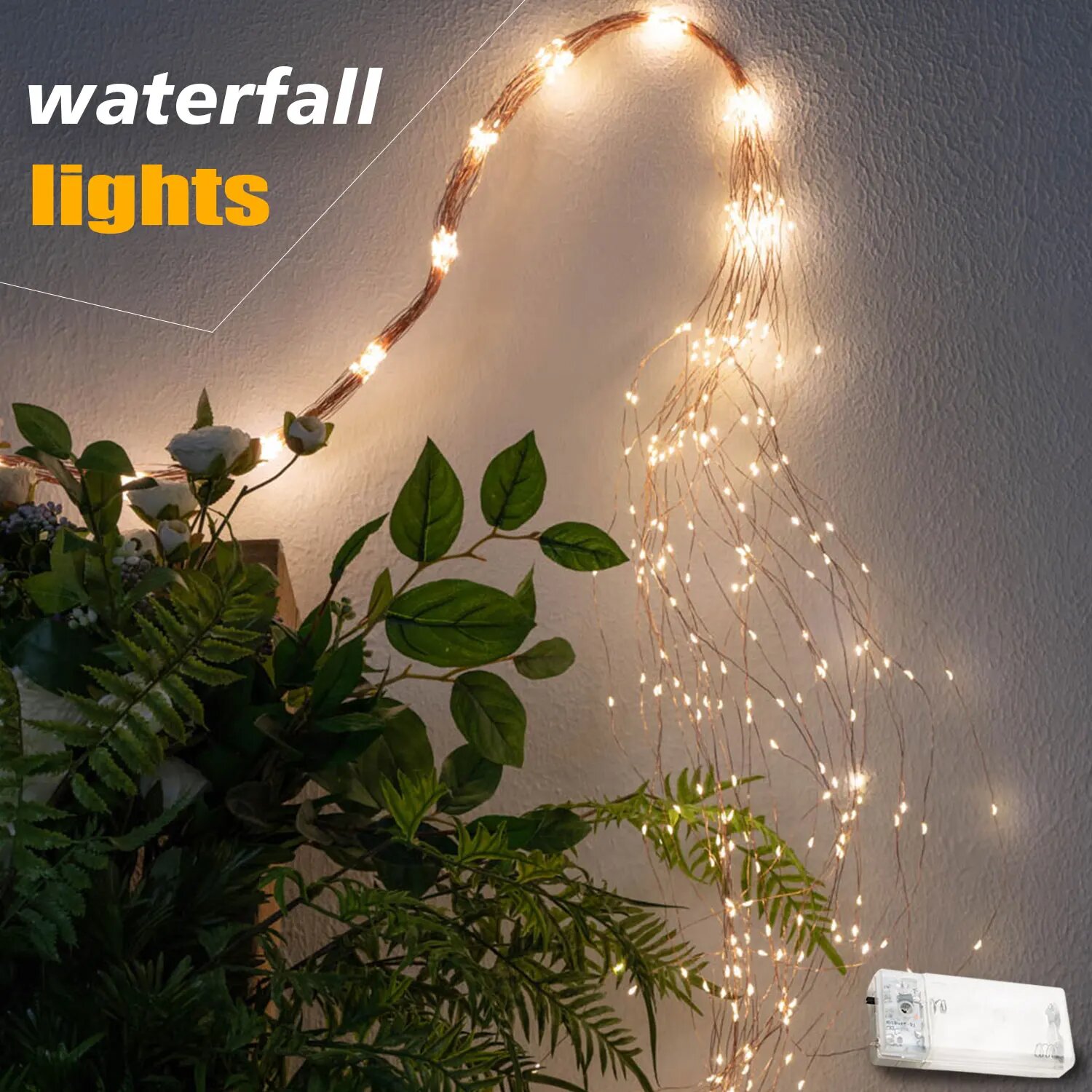 Многоцветные светодиодные ветки Ins 2XAA, 2 метра, 100 светодиодов White