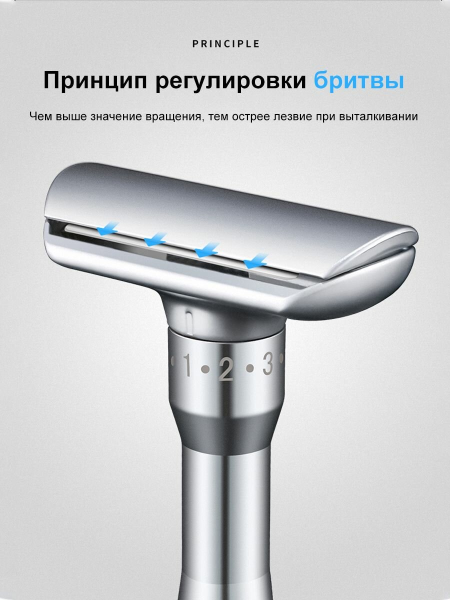 Мужская бритва. Бритва регулировочная 8 передач. Материал из цинкового сплава . Чёрный