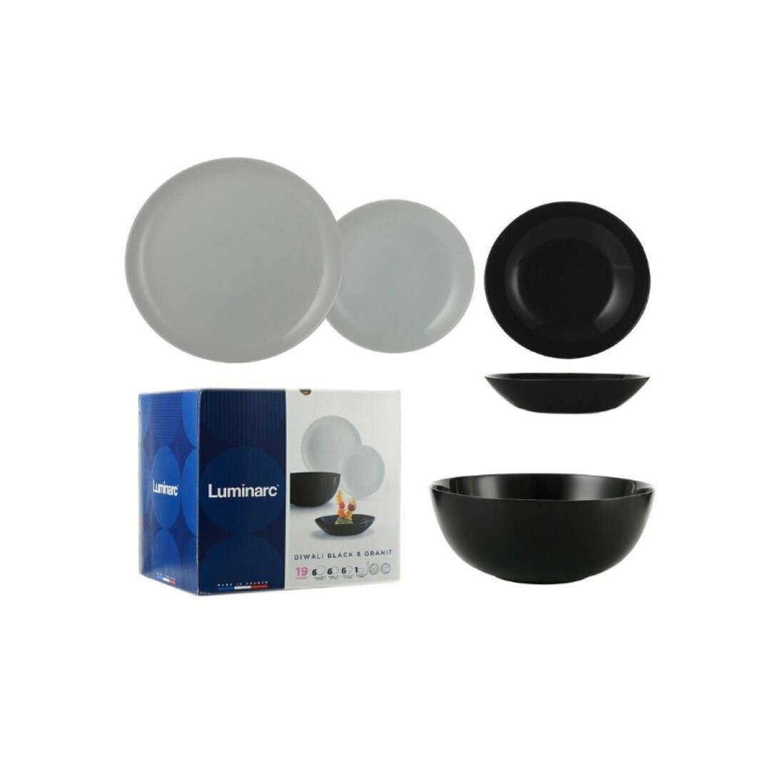 Столовый набор дивали блэк and гранит 19 предметов