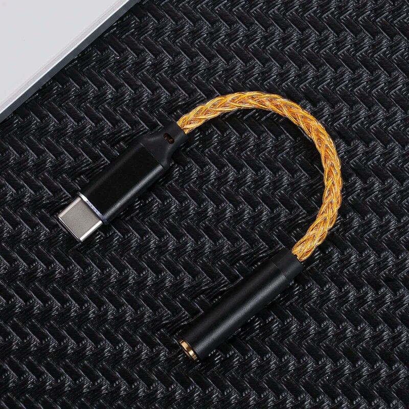 Аудиокабель FRANSUN T8 USB-C 3.5 мм Aux Gold