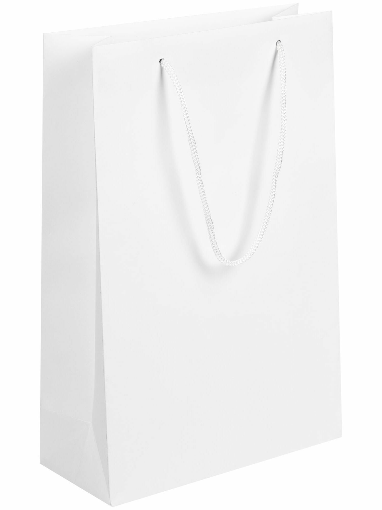 Подарочный пакет праздничный бумажный, упаковка подарка 19x30x8 Porta S, белый