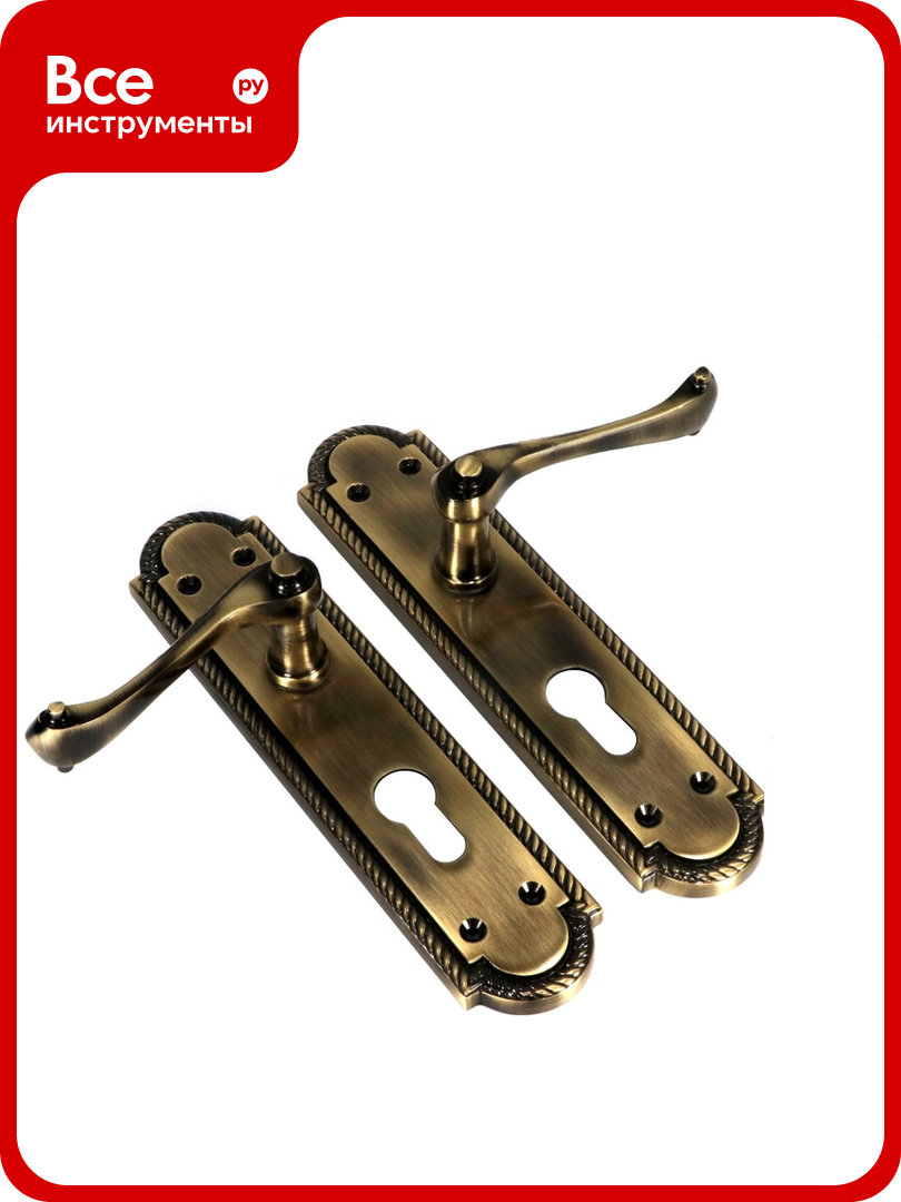 Комплект ручек Левша коллекция L.Baskerville Georgian cyl LB-619 200 мм, старая бронза У2-1359. СБ