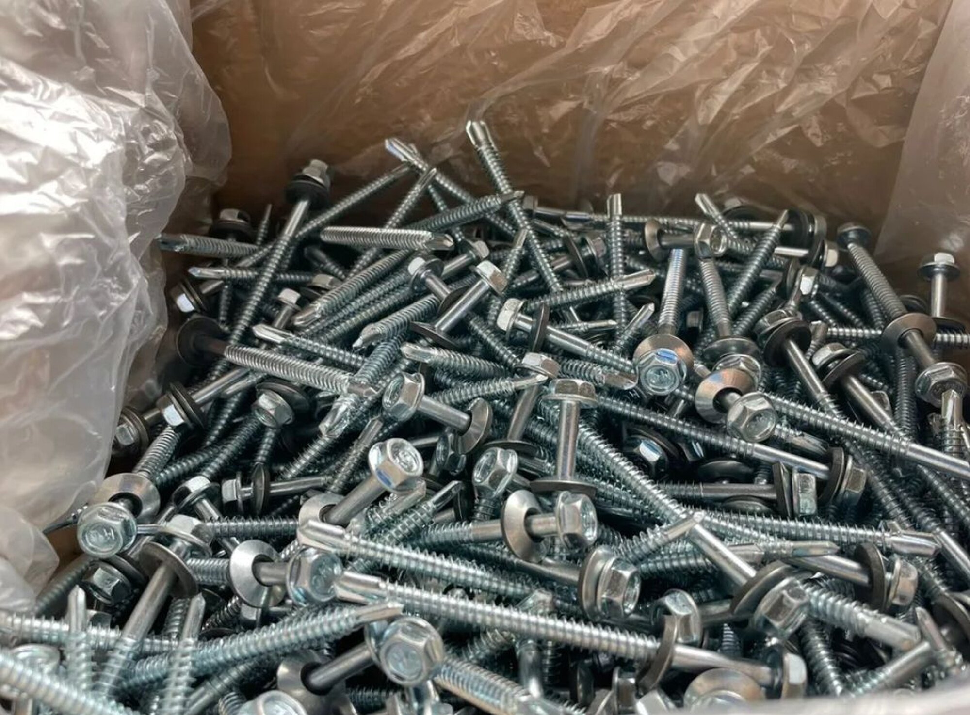 Саморезы Шпунтик, кровельные, оцинкованные, шестигранные, 5,5x64 мм, 1 кг