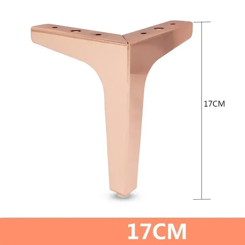 4 шт./компл, холоднокатаная сталь, мебельные ножки для дивана, розовое золото, ножки для 17cm-4pcs