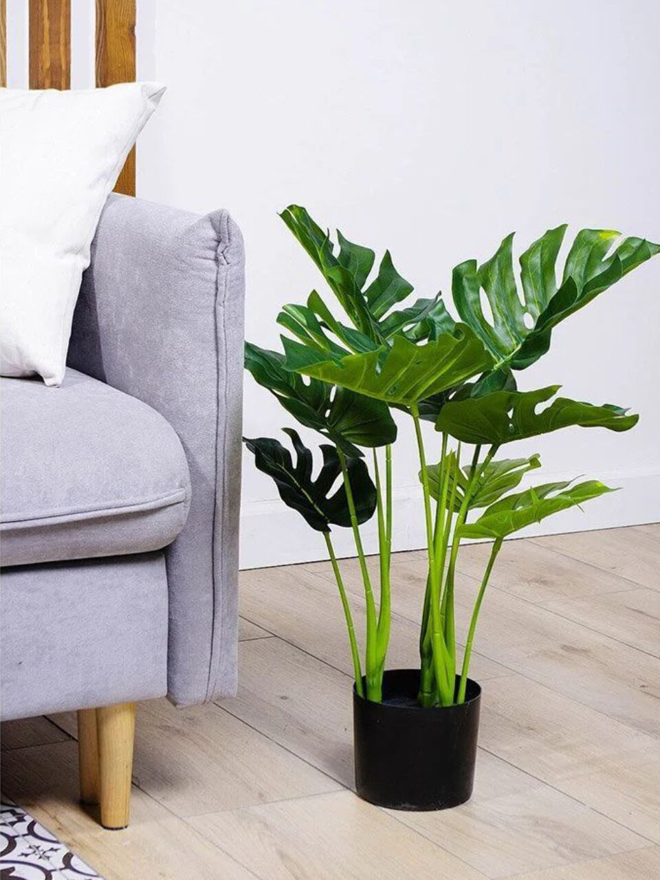 Дерево искусственное декоративное Монстера, в кашпо, 75 см, Y4-3371