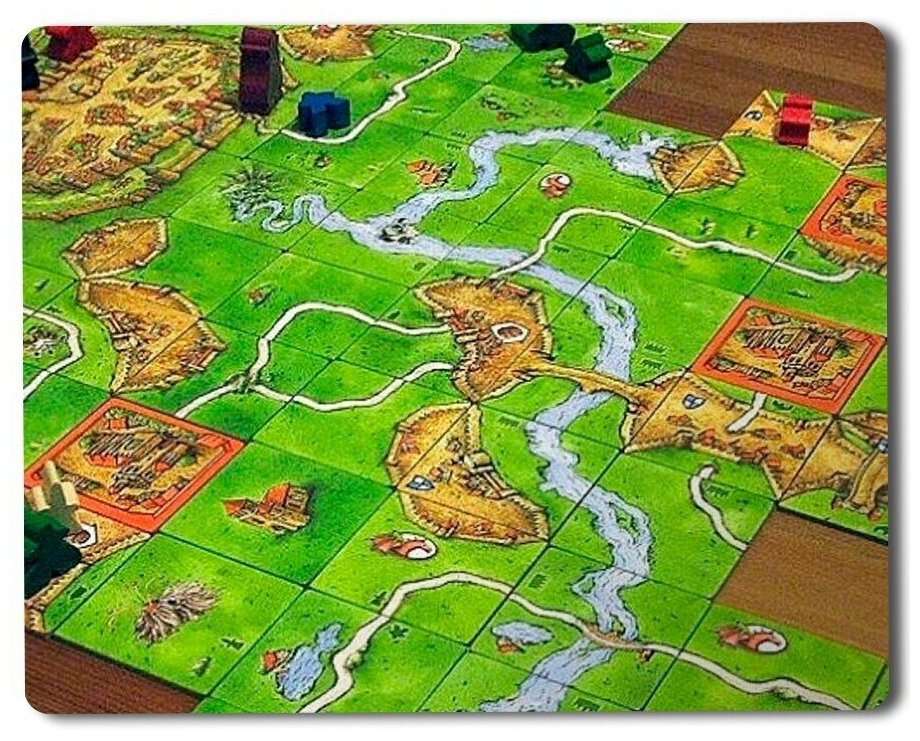 Коврик для мыши с принтом настольная игра Carcassonne Каркассон - 6966 Г