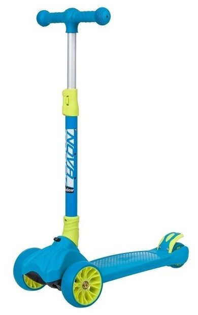 Самокат для детей Novatrack RainBow, складной механизм на руле, широкие свет. колеса PU