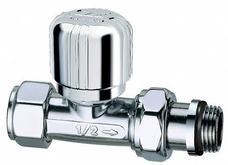 Вентиль Far прямой термостатический, М24х19, 1/2" EPDM, серебро