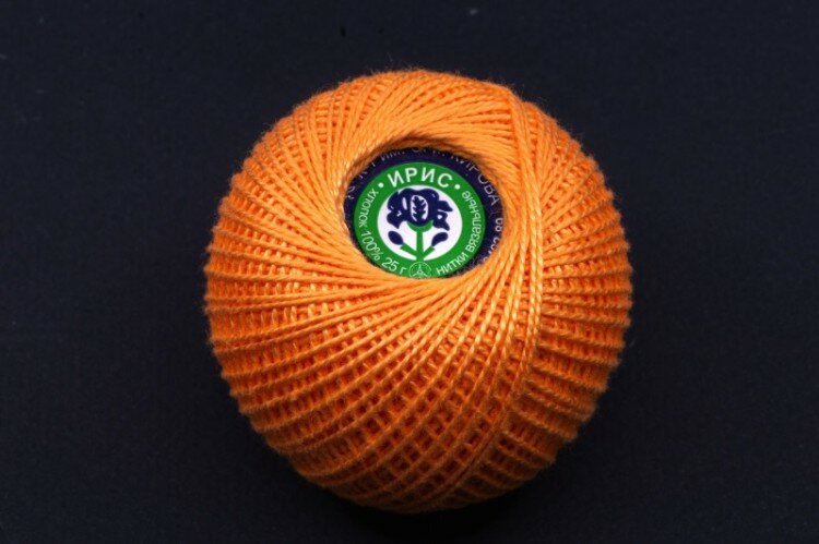 Нитки Ирис цвет 0604 персиковый, 150м/25г, хлопок 100%, 1шт