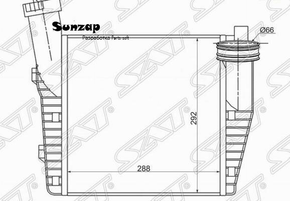 Радиатор интеркулера Audi Q7 05-15 / Volkswagen Touareg 02-18 Sat арт. ST-7L6145803D