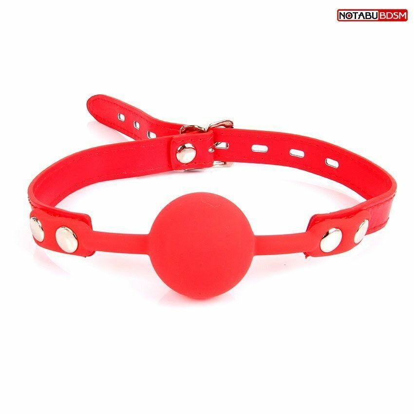 Notabu Кляп-шар силиконовый на регулируемом ремешке (NTB-80464/NTB-80465/NTB-80466), one size, диаметр: 4 см, красный