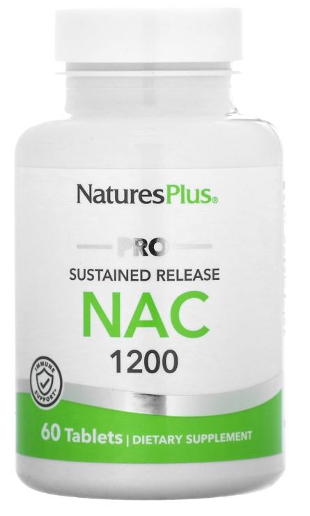NaturesPlus NAC Pro 1200 mg SR N-Acetyl-L-Cysteine (N-Ацетил L-Цистеин) 60 таблеток (NaturesPlus)