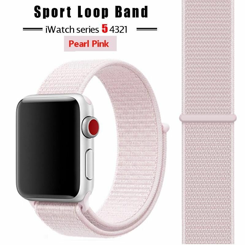 Нейлоновый ремешок для Apple Watch 38 / 40 / 41 mm Sport Loop Light Pink