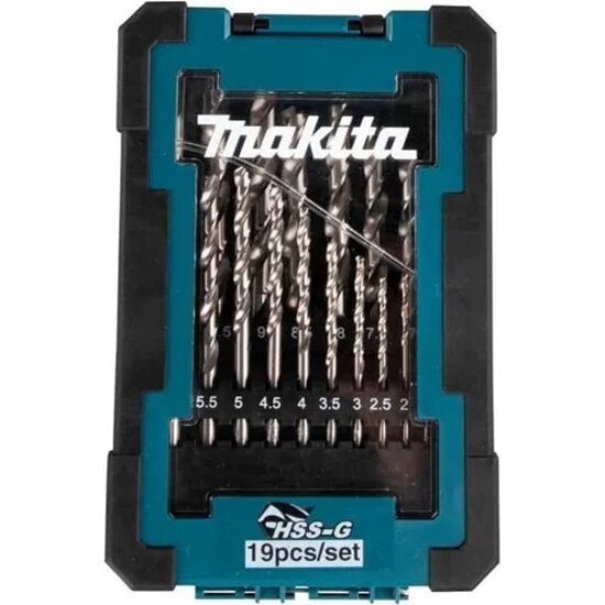 Набор сверл по металлу Makita HSS-GS, 19 шт. (1-10мм, шаг 0.5мм) (D-78352)