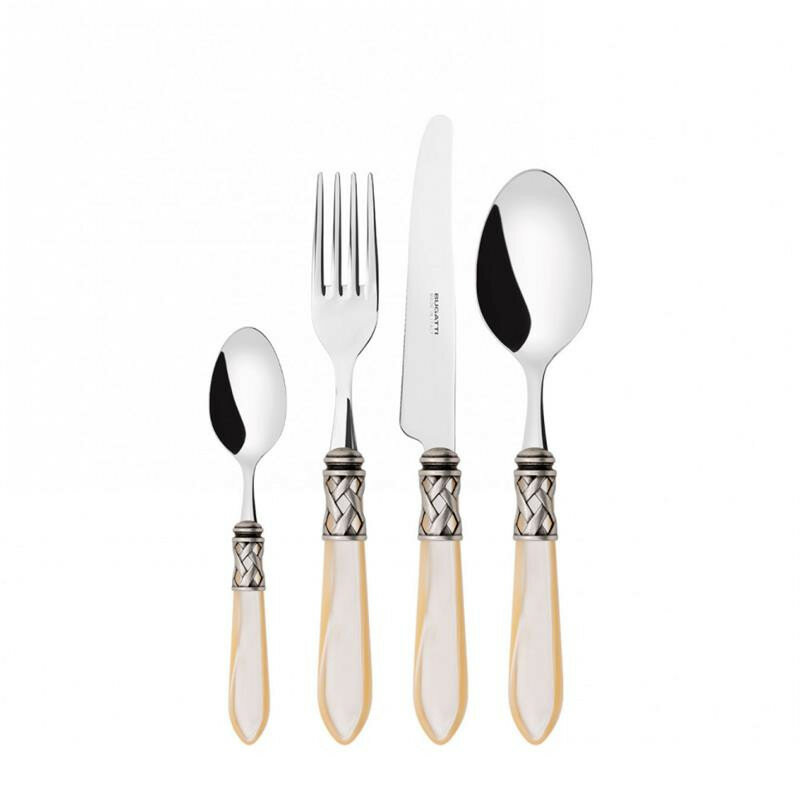 Casa Bugatti Набор столовых приборов 24 пр. на 6 персон слоновая кость/серебристый Aladdin (ALBAM-C4250)