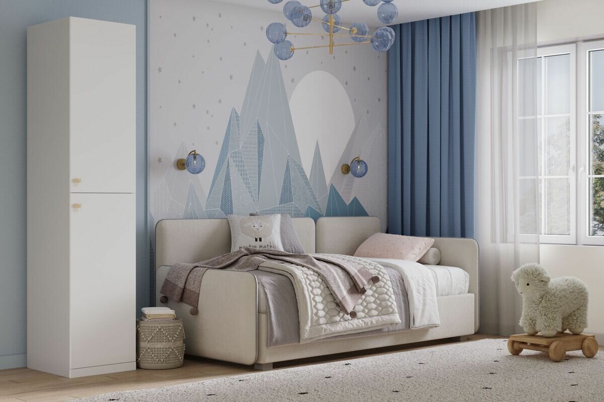 Пенал Стрекоза Mini-1 Белый для одежды двухдверный 45*210*52