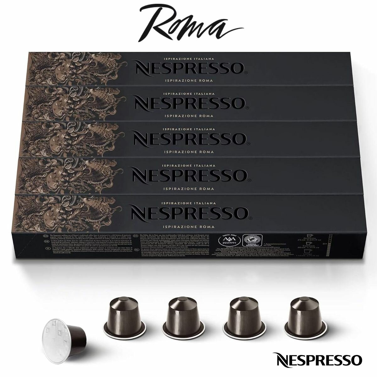 Кофе в капсулах Nespresso Ispirazione ROMA, 50 шт. (5 упаковок)