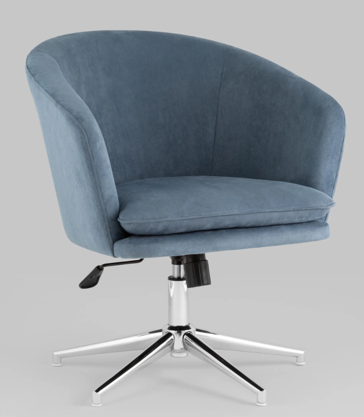 Кресло STOOL GROUP Харис регулируемое Замша, синий NC Размеры: Высота 890мм Глубина 660мм Ширина 700мм