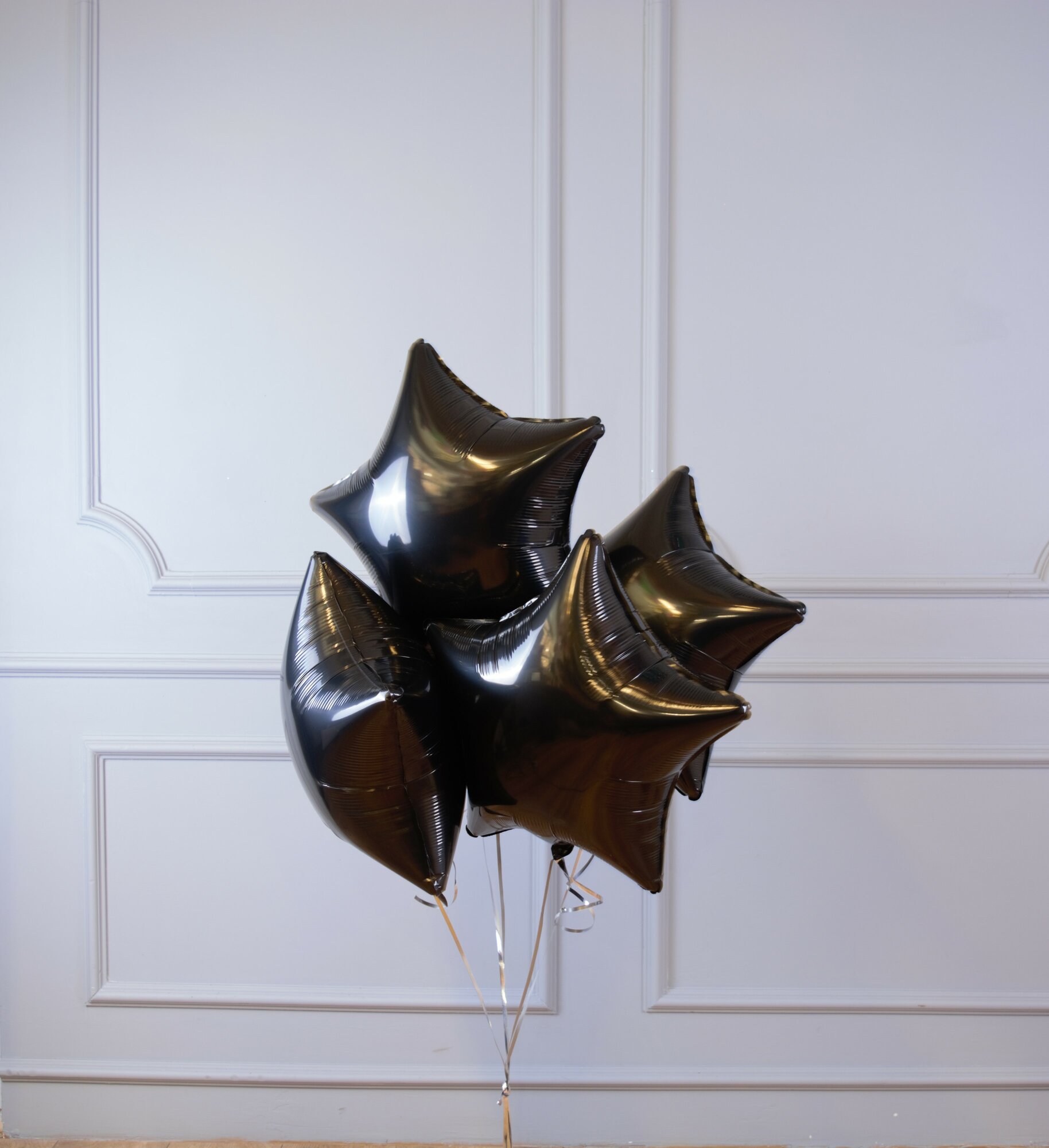 Воздушные шары Flexmetal "Звезда", черный цвет, 5 шт. Для поздравления.