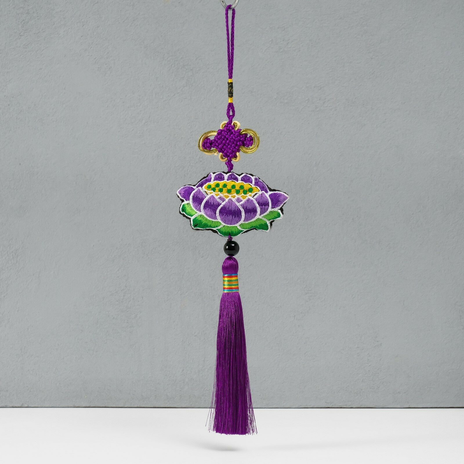 Подвеска текстиль «Лотос», фиолетовая, 2×10×29 см